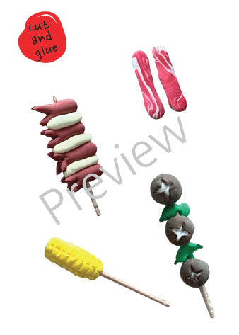 BBQ Decorations kit, BBQ Craft Activity. Barbeque Craft Ideas, BBQ pri ...