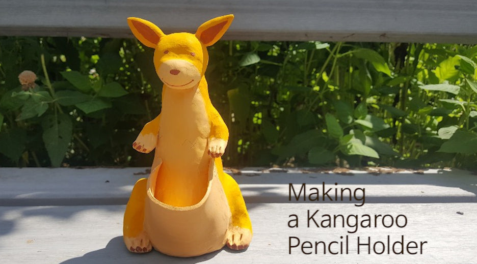 DIY clay | How to make a kangaroo pencil holder – finkicraft