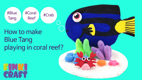 Paper craft | How to make Blue Tang playing in coral reef? – finkicraft