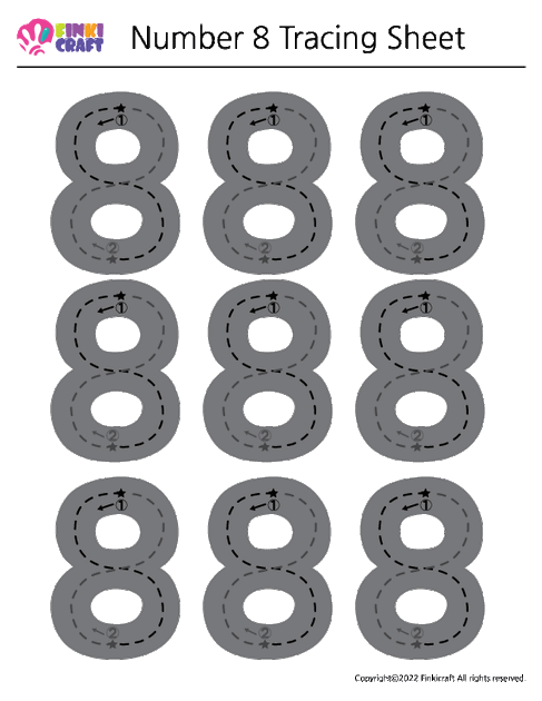 Free Number 8 Tracing Sheet – finkicraft