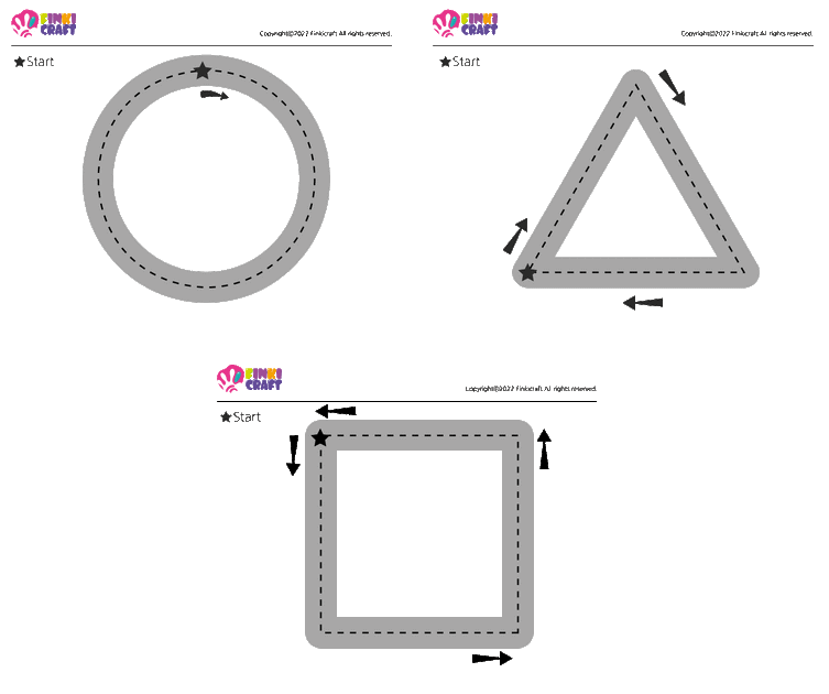 FREE DOWNLOAD Basic shape with dotted line (circle, triangle, square ...