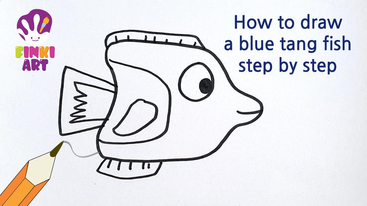 How to draw a blue tang fish step by step – finkicraft